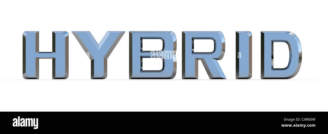 3d render of HYBRID sign isolated on white background Stock Photo - Alamy