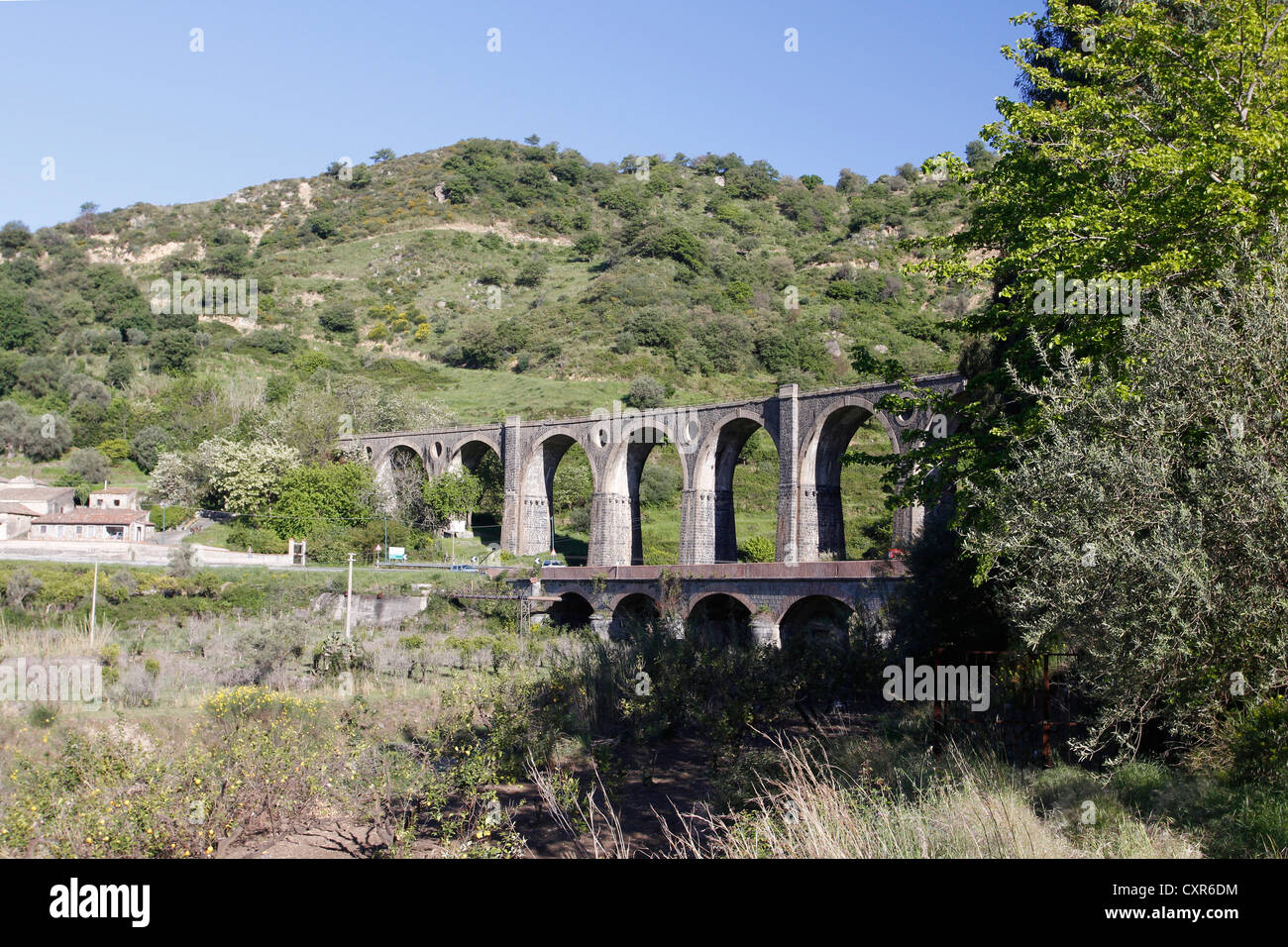 Railway viaduct near San Cataldo, Sicily, Italy, Europe Stock Photo - Alamy