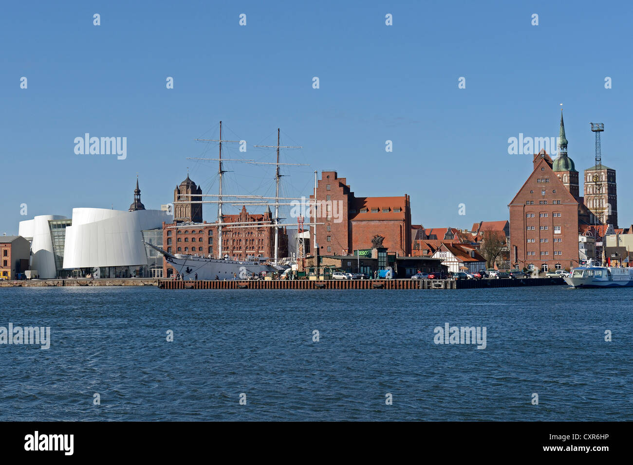 Historic storage buildings and Ozeaneum museum of natural history as ...