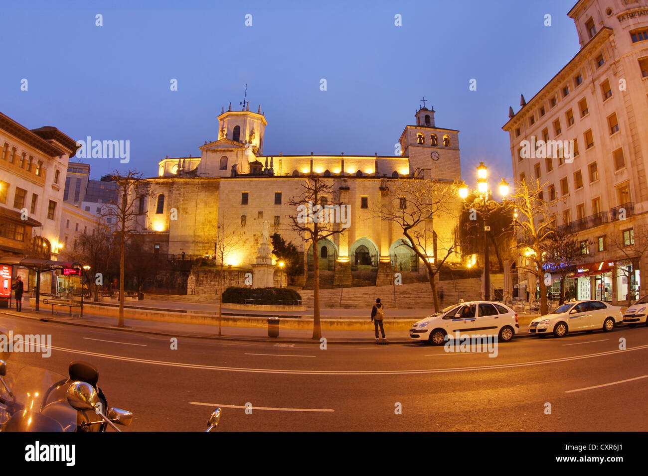 Inner city of Santander with Catedral de Santander, Santander Cathedral ...