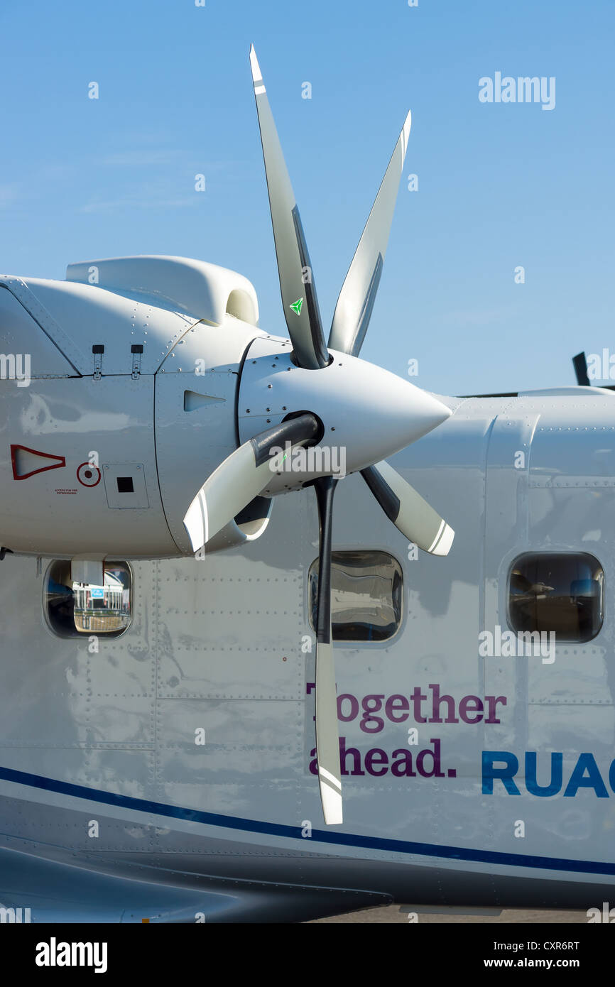 Close-up of the engine turboprop Dornier 228 New Generation Stock Photo ...