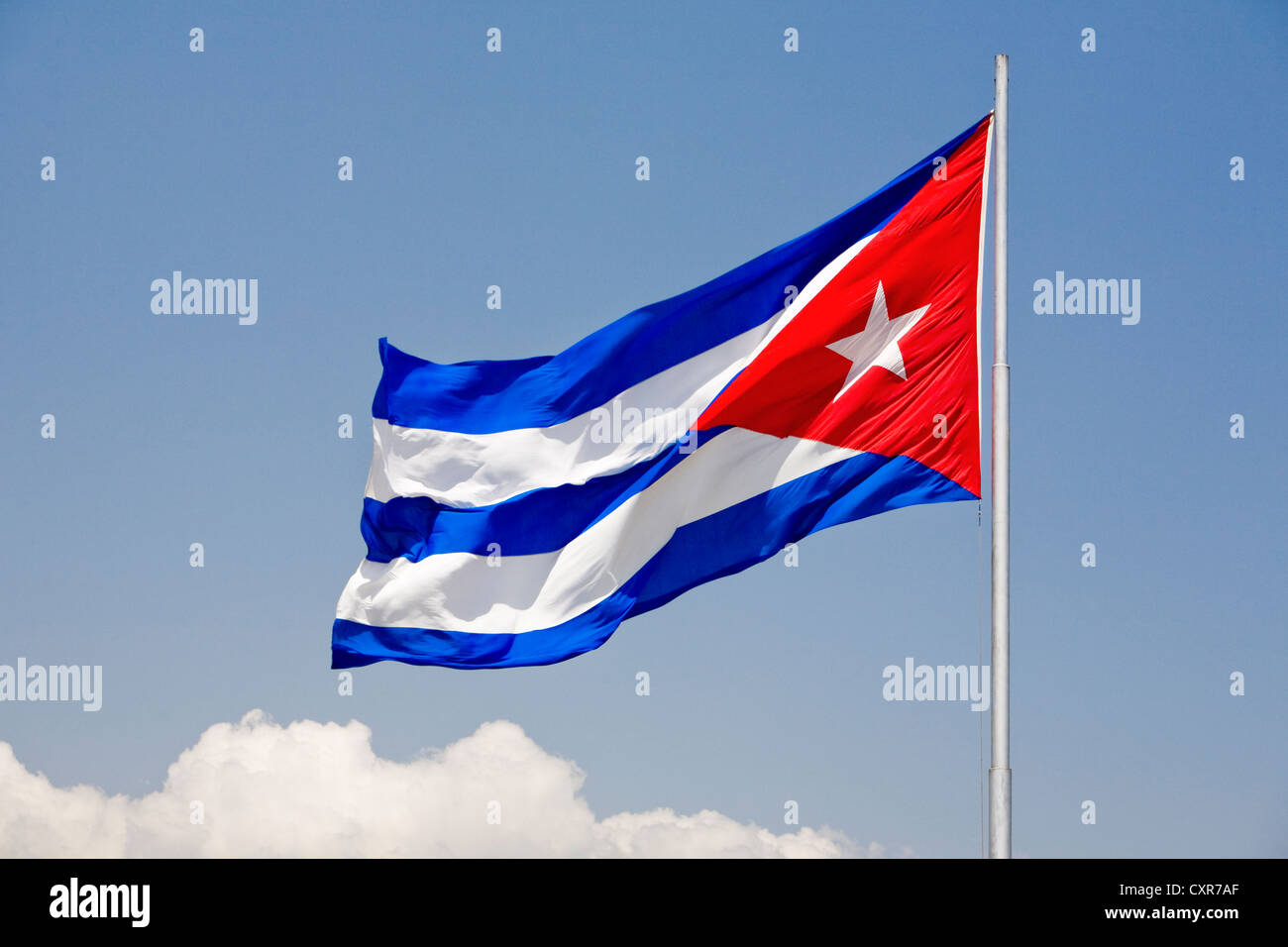 Cuban national flag, Cuba, Central America Stock Photo - Alamy