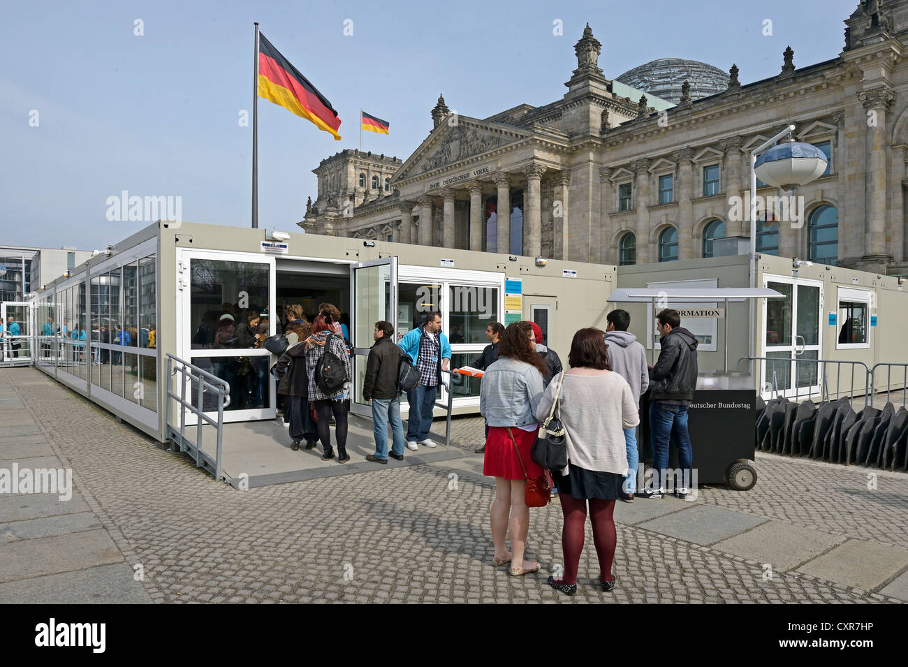 Security controls before entering the Reichstag building, Berlin ...