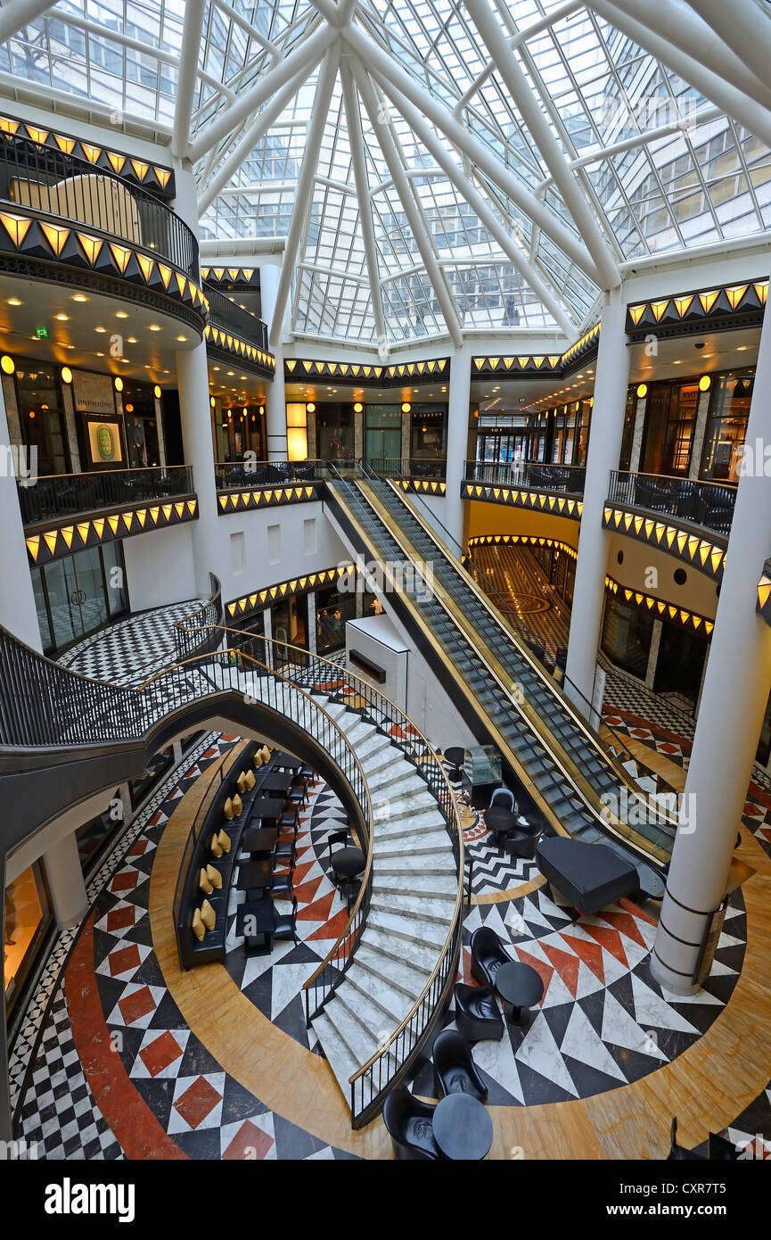 Atrium of the Quartier 206 department store, Friedrichstrasse, Berlin ...