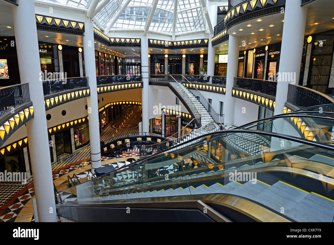 Atrium of the Quartier 206 department store, Friedrichstrasse, Berlin ...