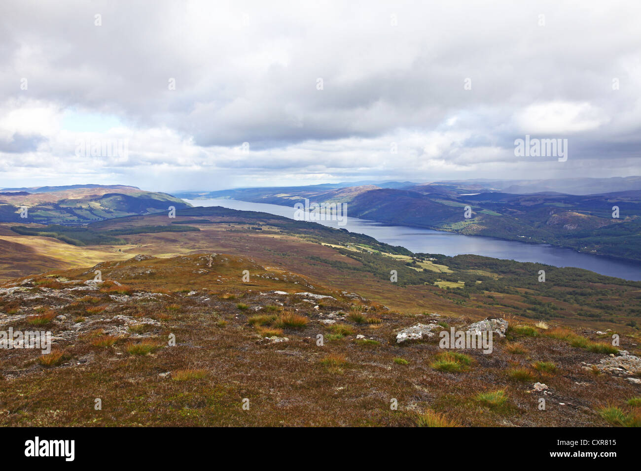 Meallfuarvonie or Meall Fuar-mhonaidh with views of Loch Ness and the ...