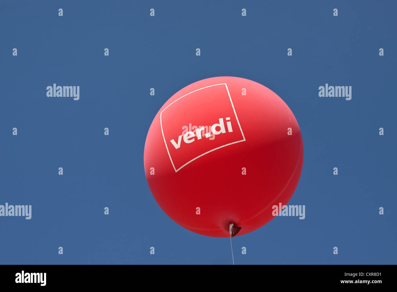 Balloon with the logo of the Vereinte Dienstleistungsgewerkschaft, ver ...