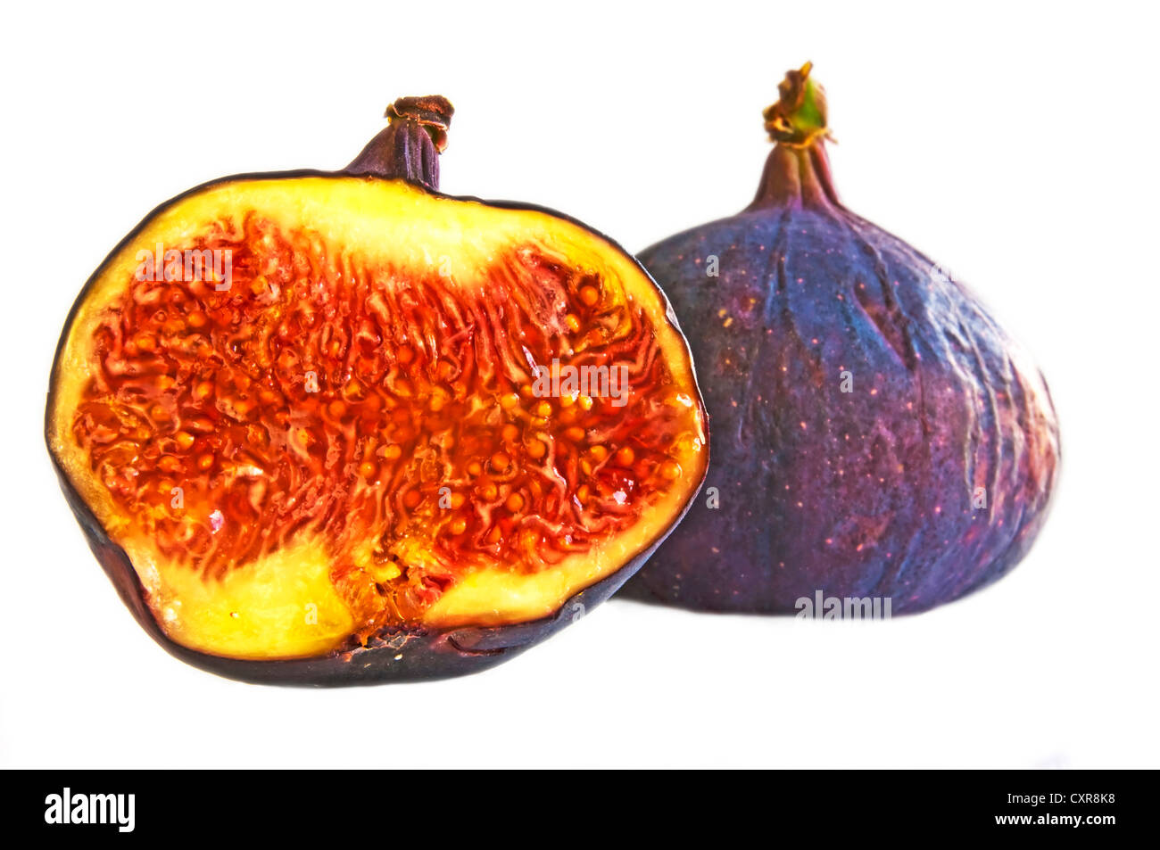 closeup of a cut of a fig Stock Photo - Alamy