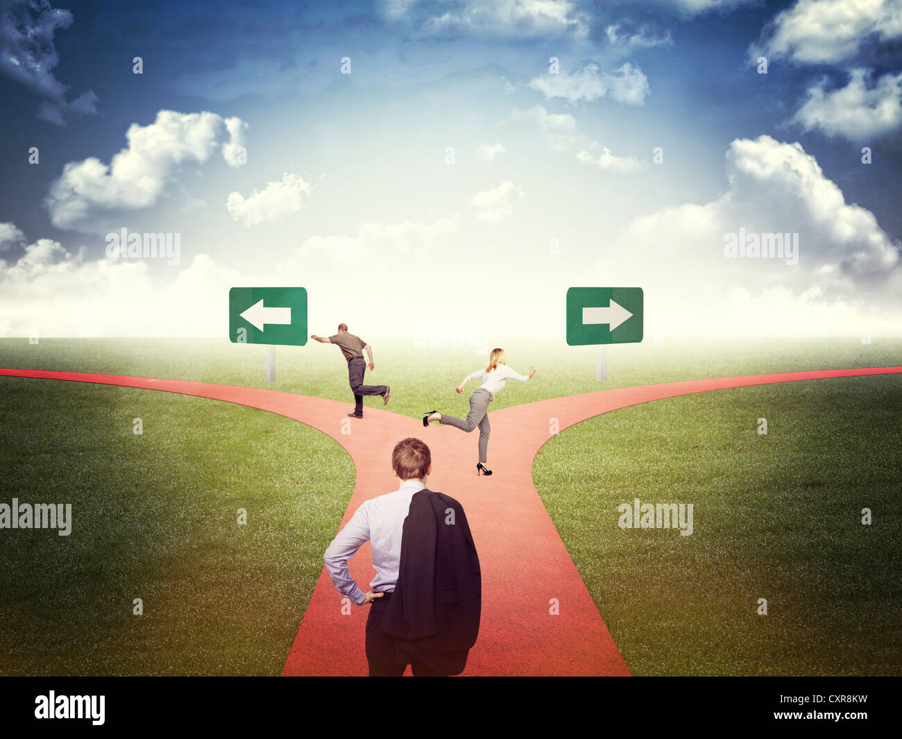 business people and different way Stock Photo - Alamy