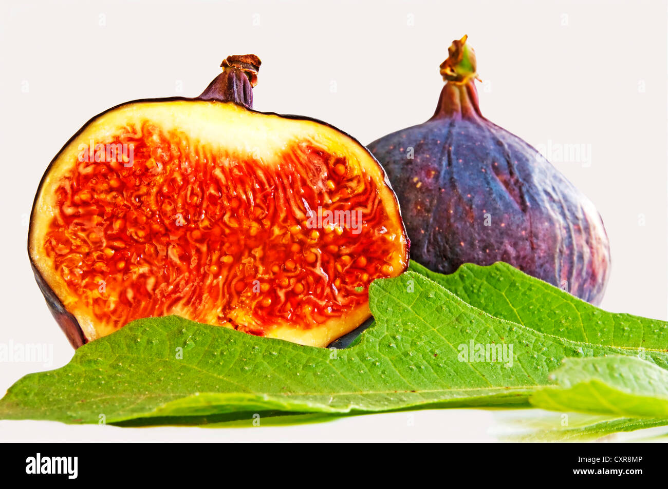 closeup of a cut of a fig Stock Photo - Alamy