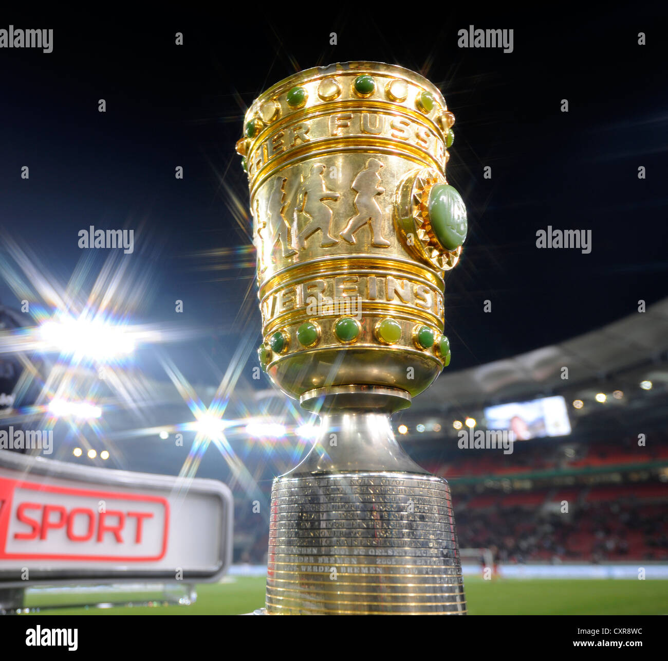 Original DFB trophy, Mercedes-Benz Arena, Stuttgart, Baden-Wuerttemberg ...