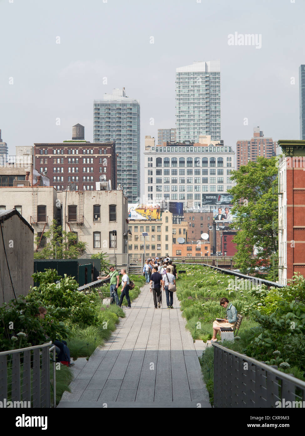 High Line Park with visitors, Manhattan, New York City, USA, North ...