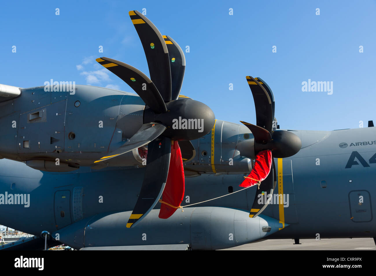 Engines military transport aircraft Airbus A400M Atlas Stock Photo - Alamy