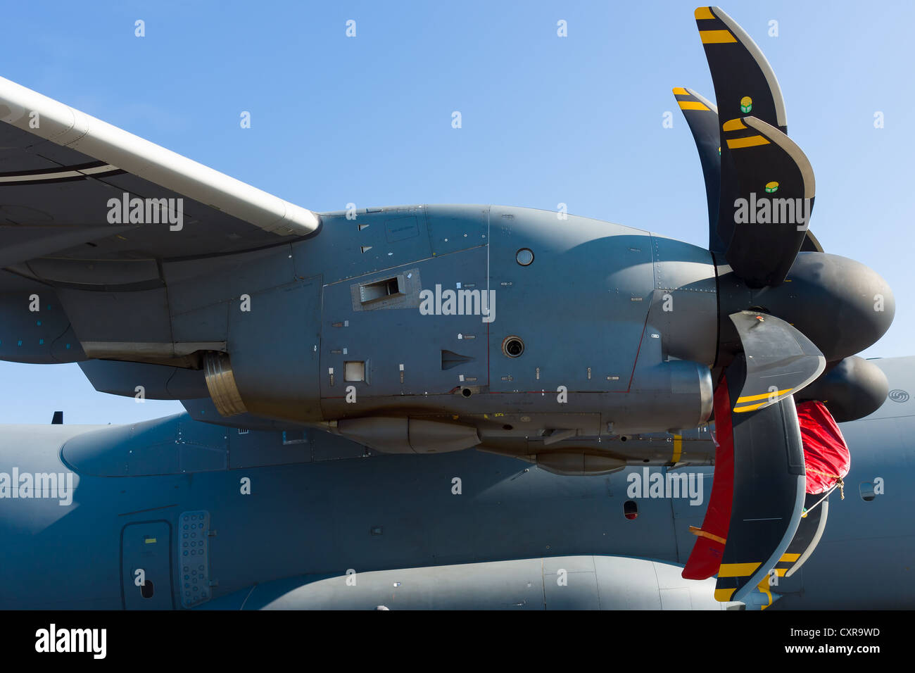 Engines military transport aircraft Airbus A400M Atlas Stock Photo - Alamy