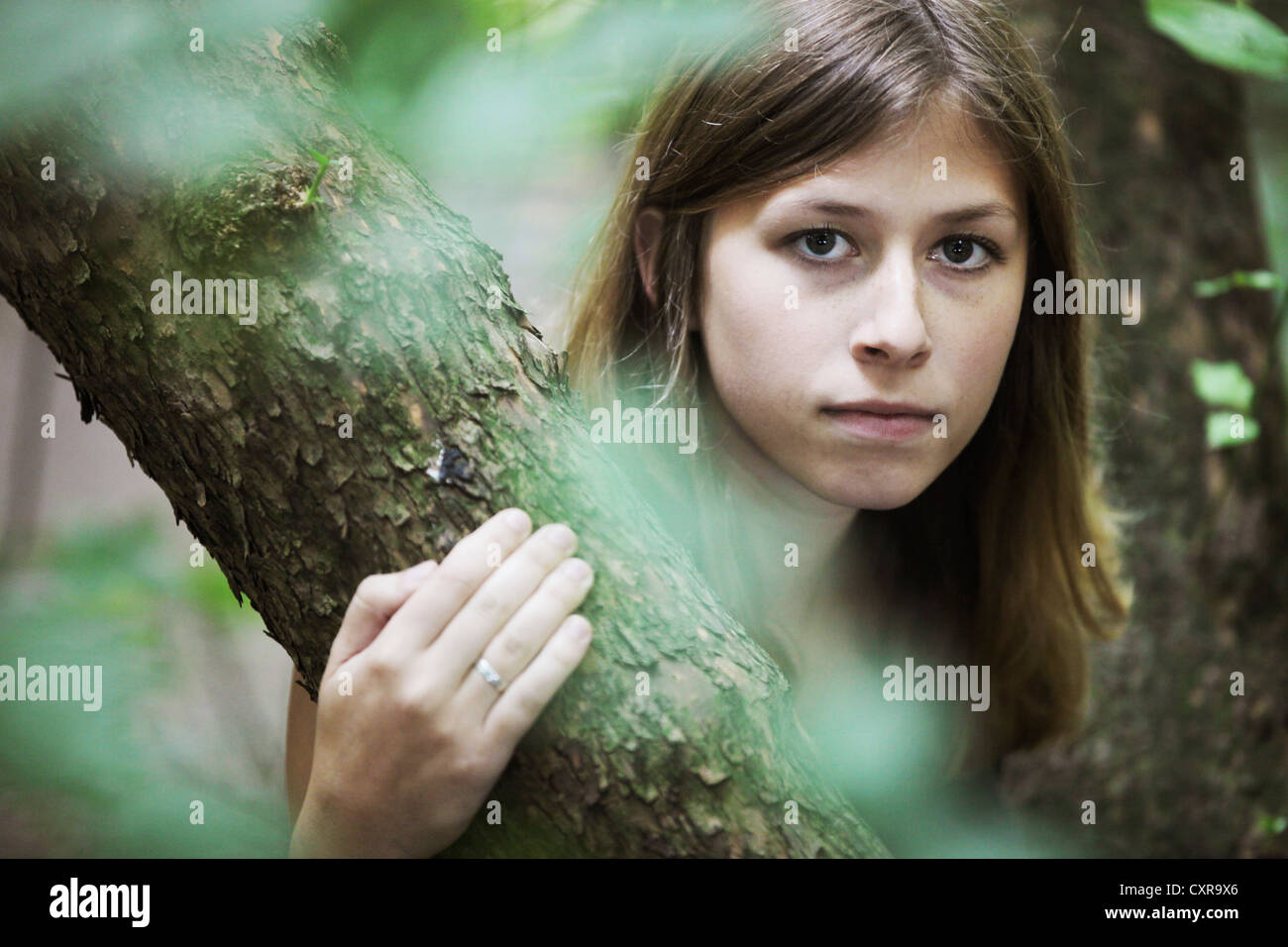 Young woman, portrait, in natural surroundings Stock Photo - Alamy