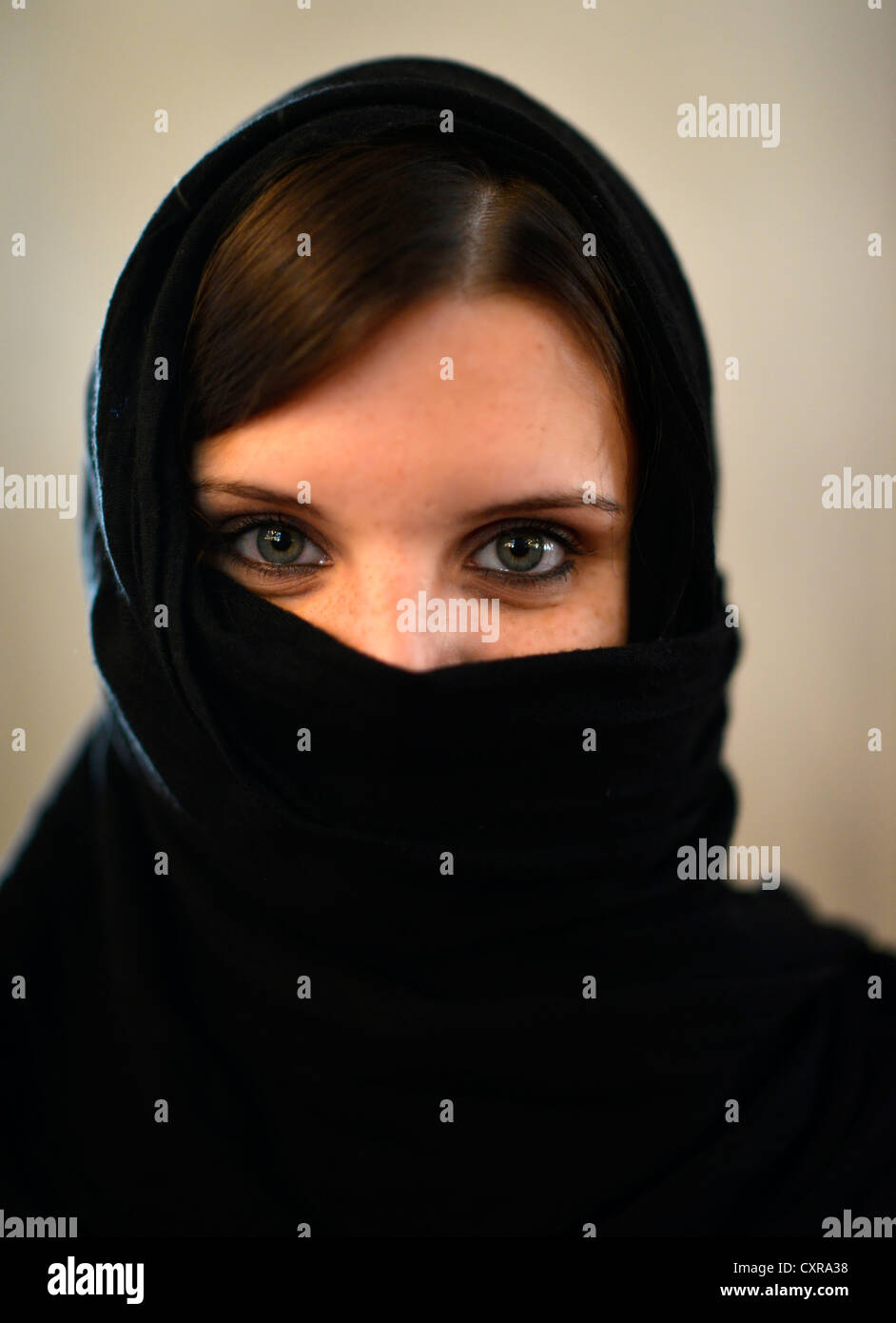 Veiled young woman, Istanbul, Turkey, Europe Stock Photo - Alamy