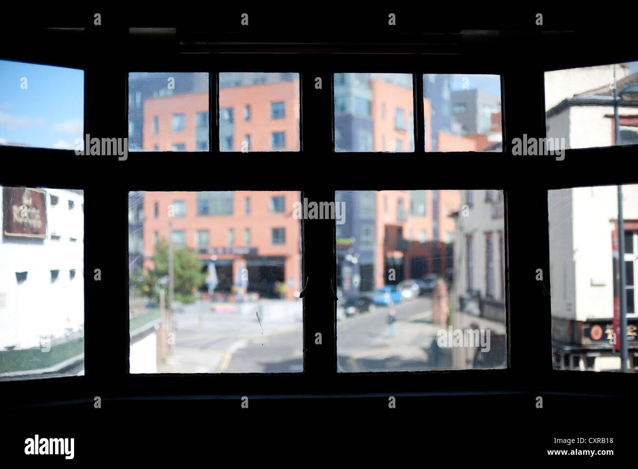 View through square window panes frame Stock Photo - Alamy