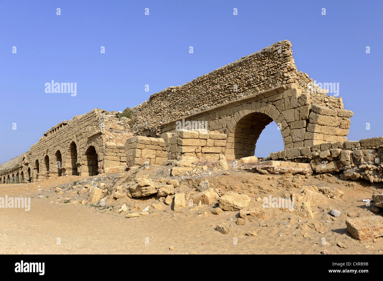 Aqueduct of Caesarea or Caesarea Maritima, Israel, Middle East, Western ...