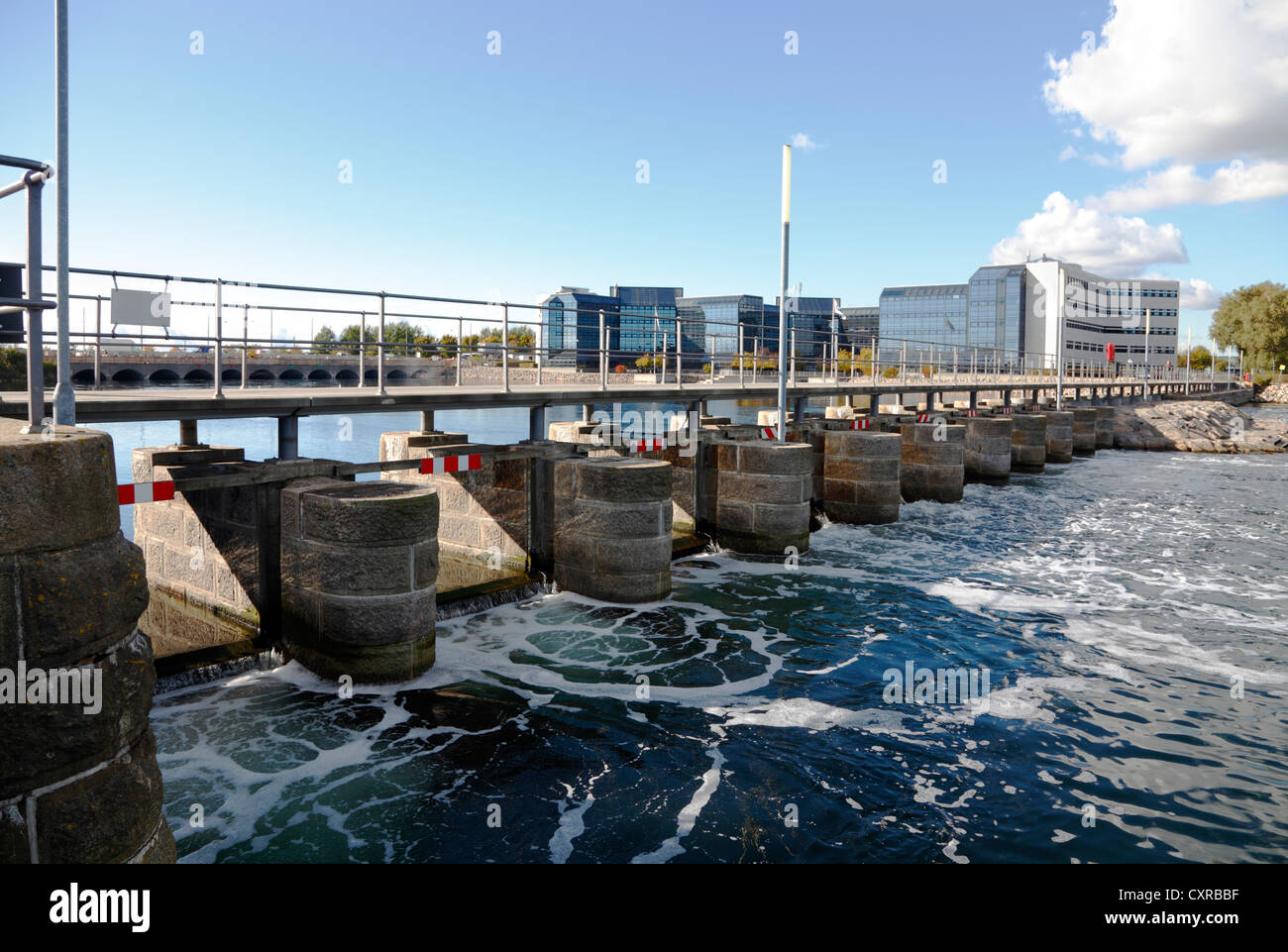 The weir system beside the lock in Sydhavnen (South Harbour) in the ...