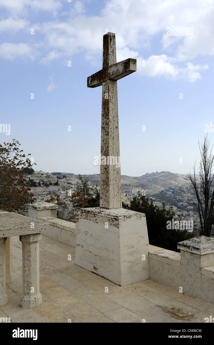 Catholic cemetery on Mount Zion, cross, Jerusalem, Israel, Middle East ...