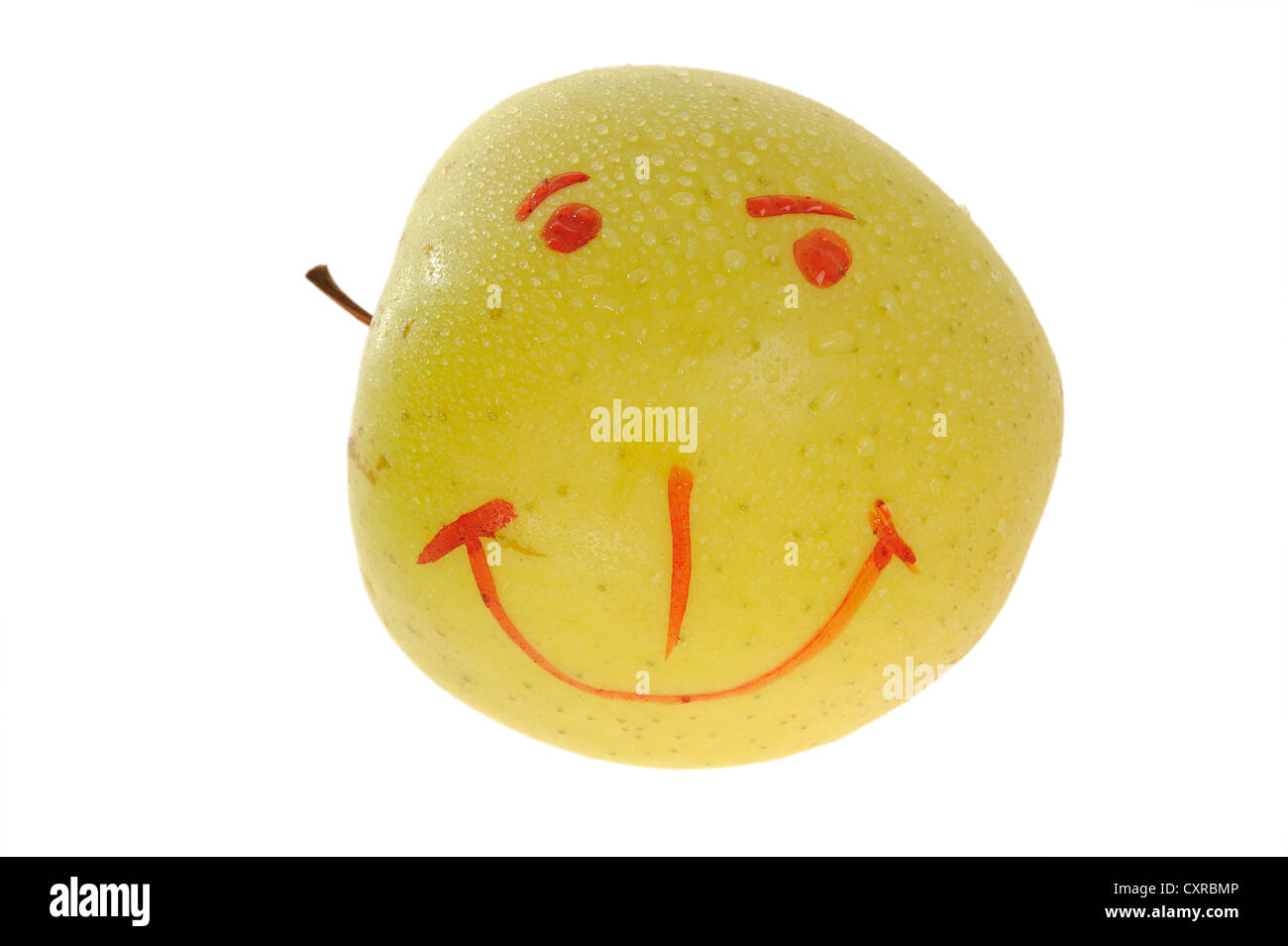 apples with a smile on a white background Stock Photo - Alamy