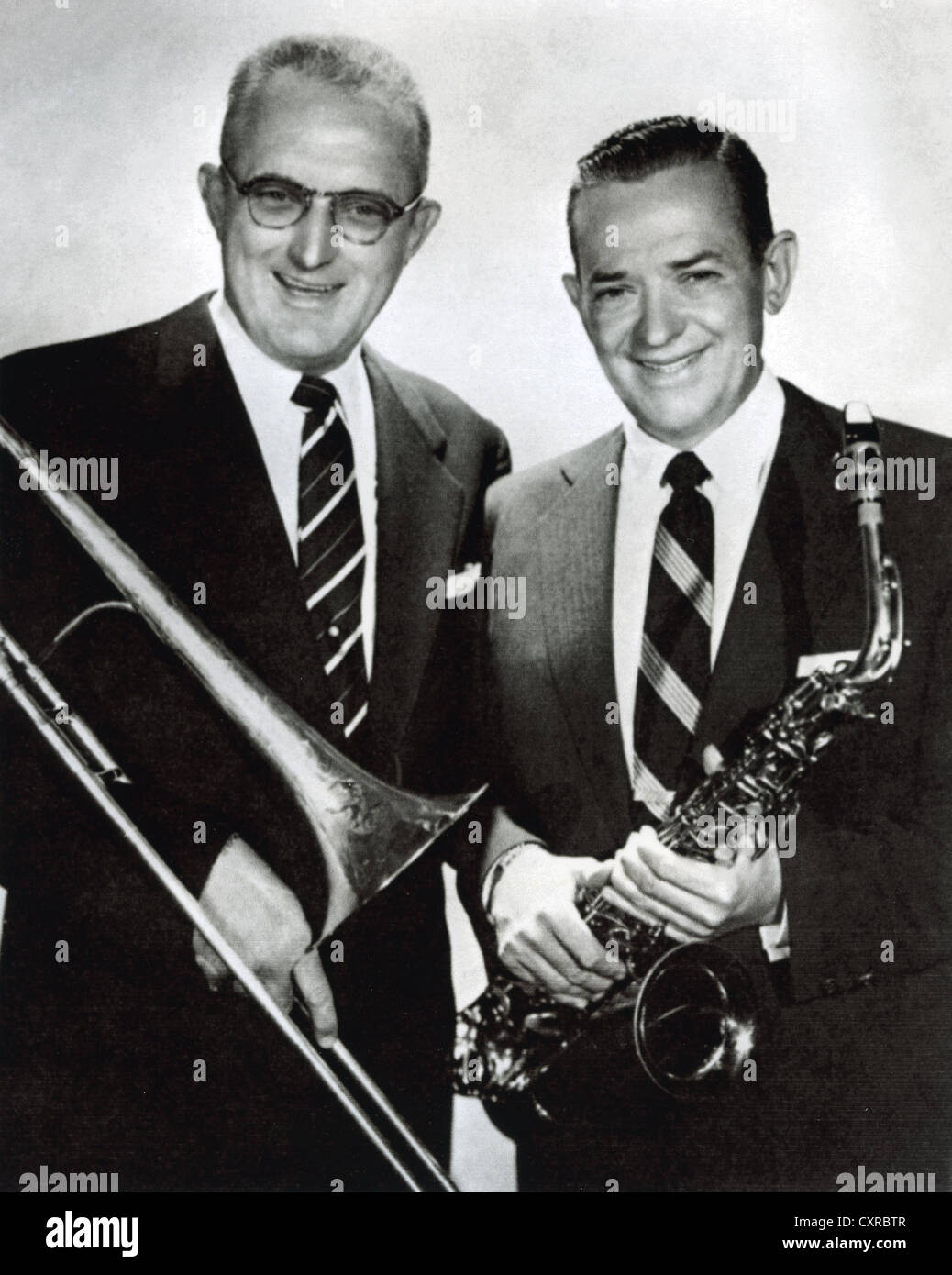 DORSEY BROTHERS - US jazz musicians with Tommy at left and Jimmy about ...