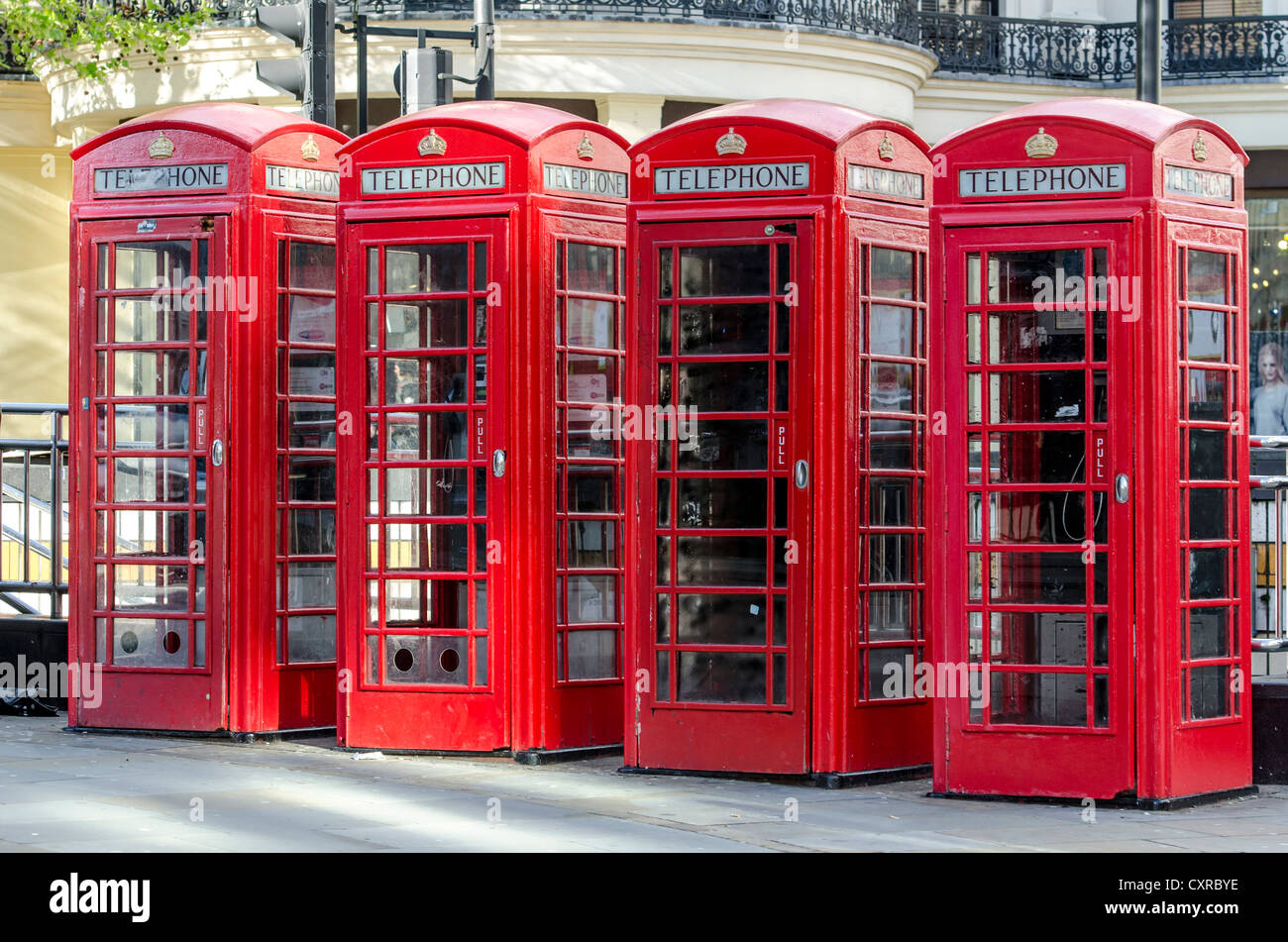 Red telephone booths, London, Southern England, England, United Kingdom ...