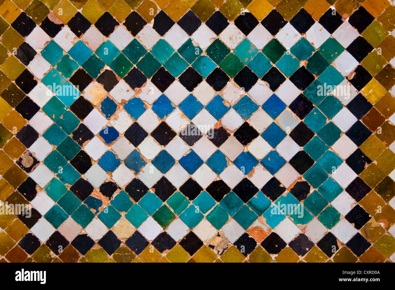 Ceramic pattern on the walls of Alhambra Palace at Granada Spain Stock ...