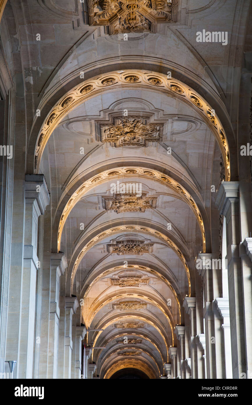 A section of the ceiling above the passage ways at the Louvre, Paris ...
