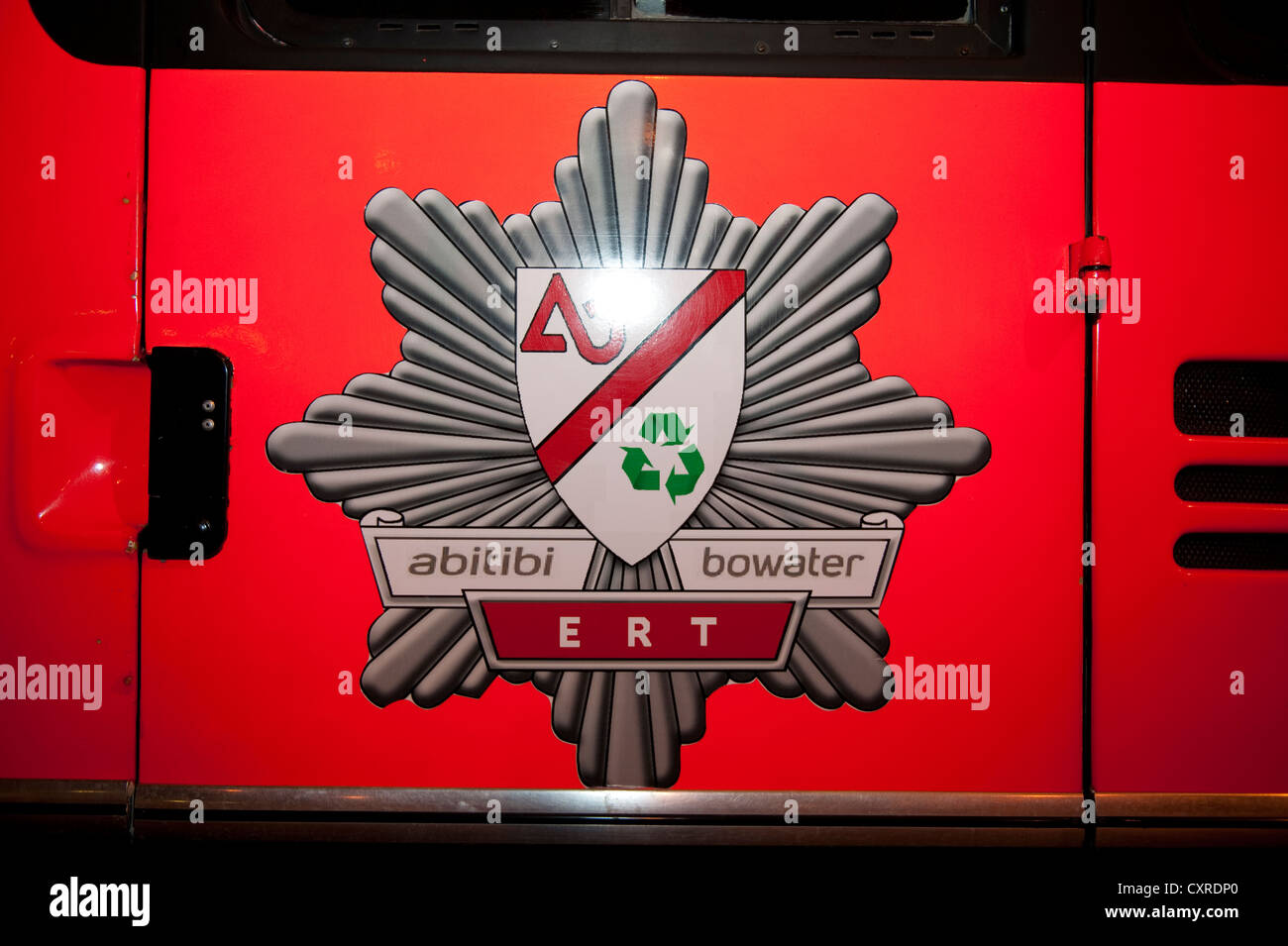 Abitibi Bowater ERT Industrial Private Fire Service Engine Stock Photo ...