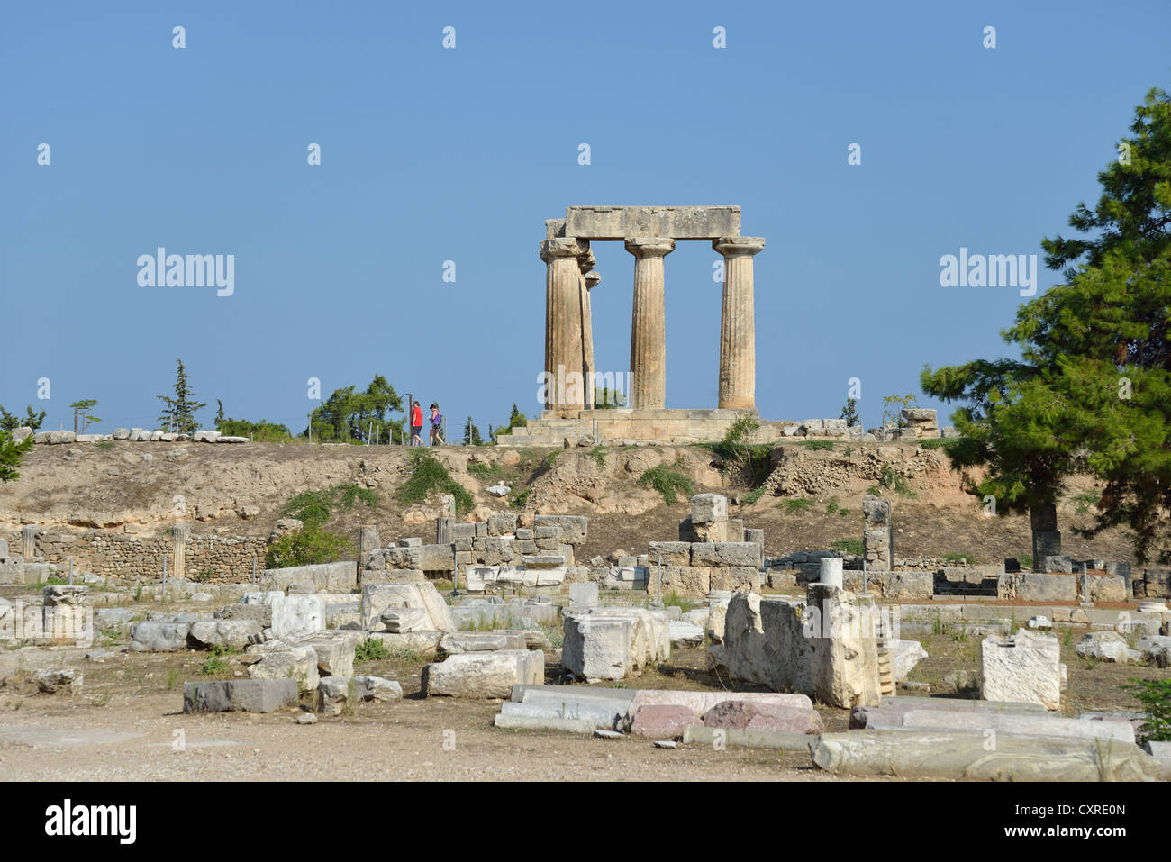 6th century BC Temple of Apollo from Agora, Ancient Corinth, Corinth ...