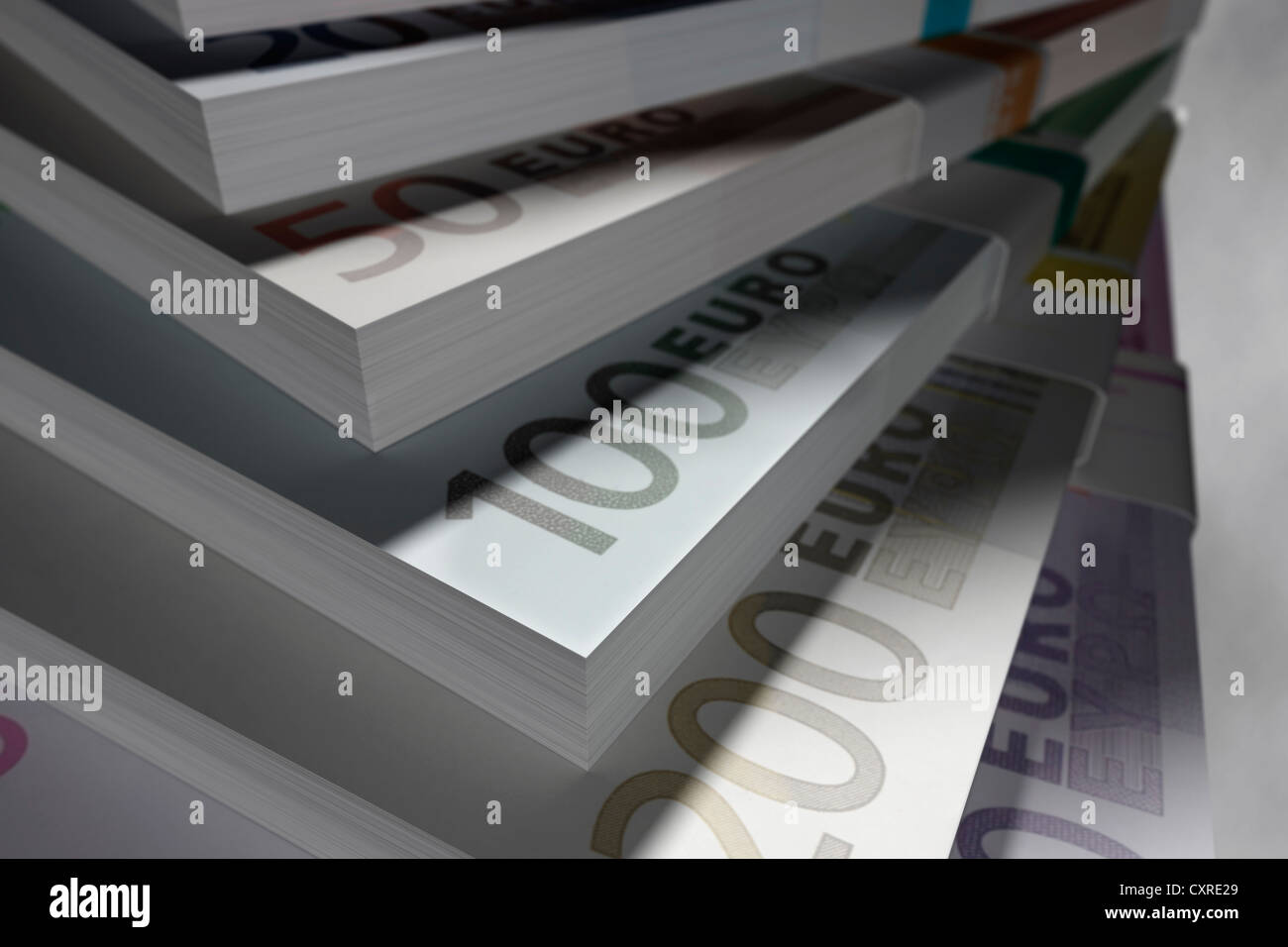Stack of euro banknotes, illustration Stock Photo - Alamy