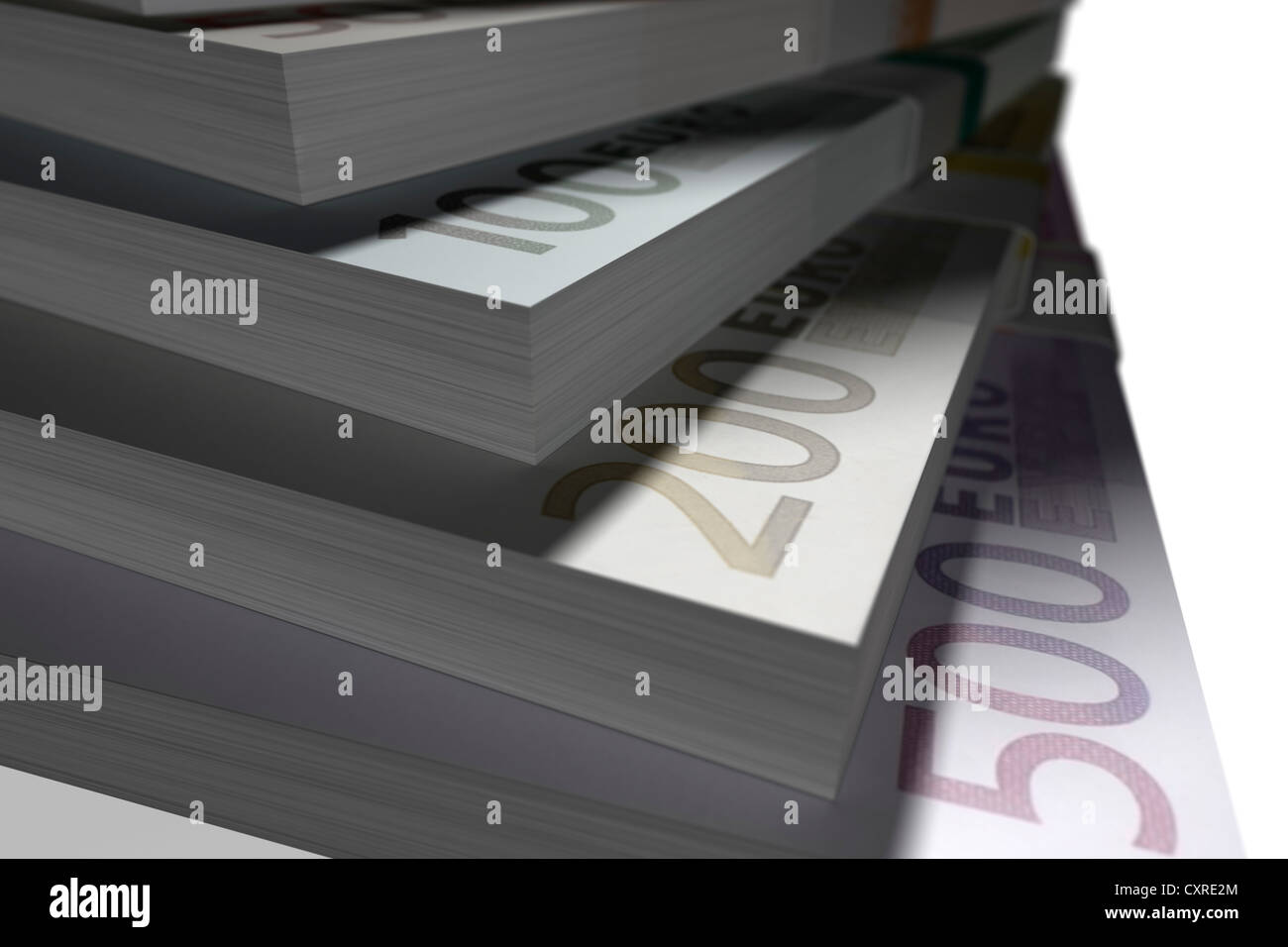 Stack of euro banknotes, illustration Stock Photo - Alamy
