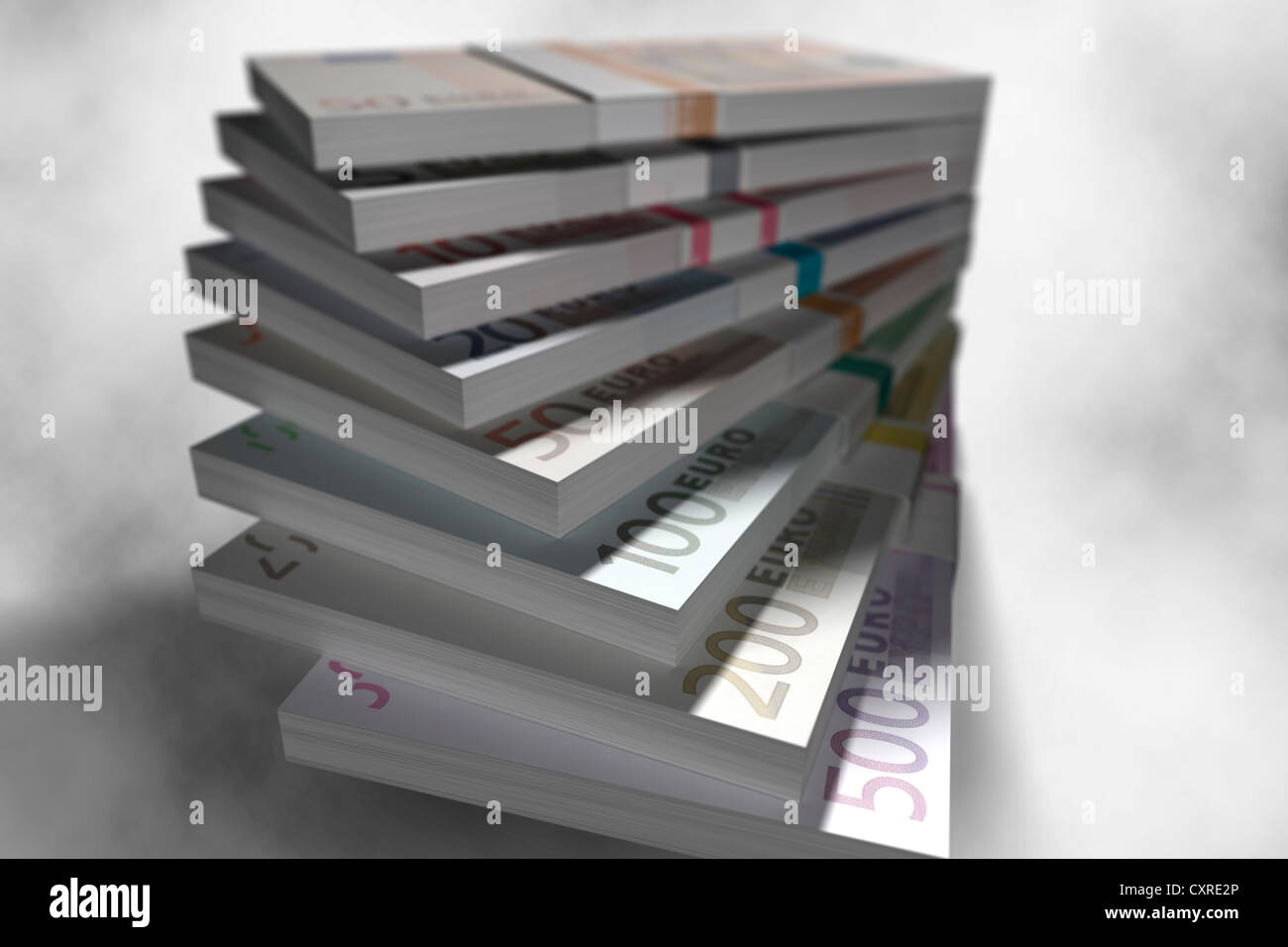 Stack of euro banknotes, illustration Stock Photo - Alamy