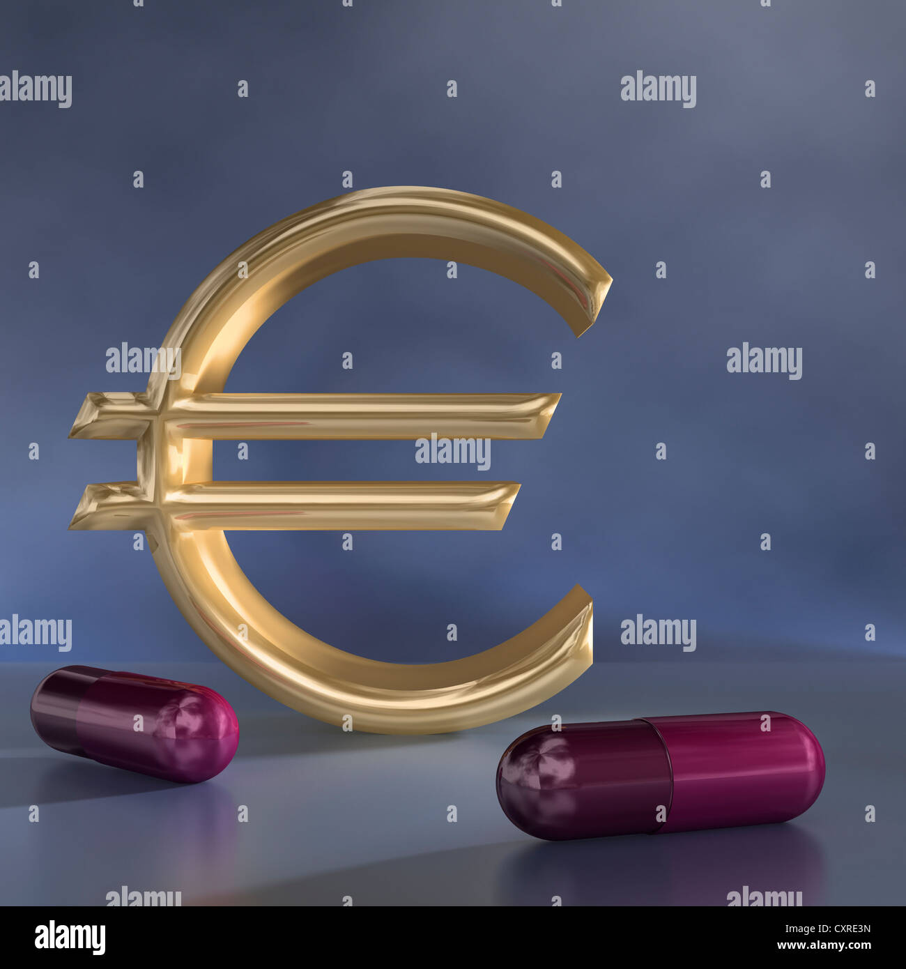 Euro symbol and pills Stock Photo - Alamy
