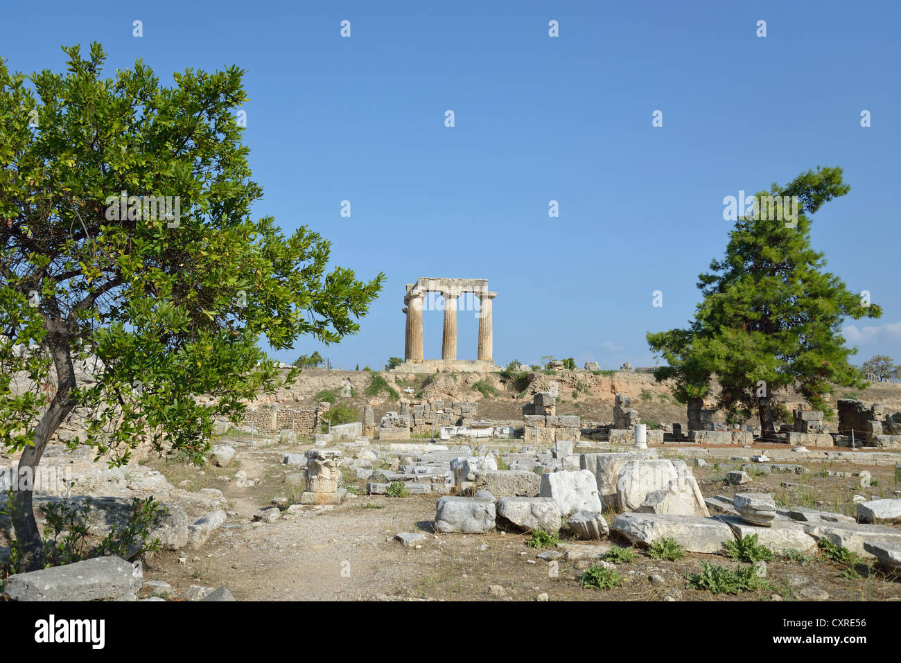 6th century BC Temple of Apollo from Agora, Ancient Corinth, Corinth ...
