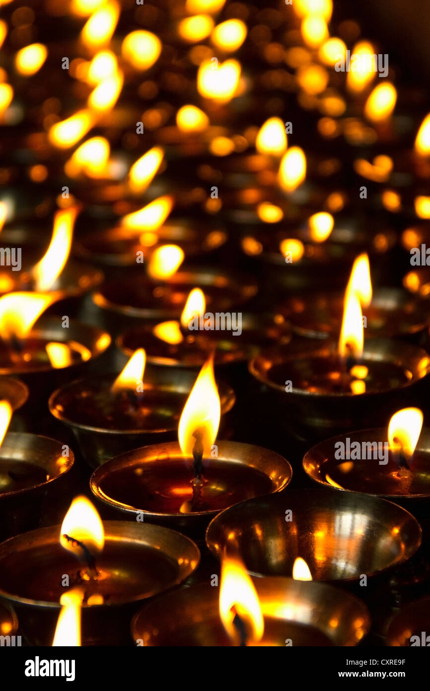 Buddhist prayer lamps, Ladakh, India, Asia Stock Photo - Alamy