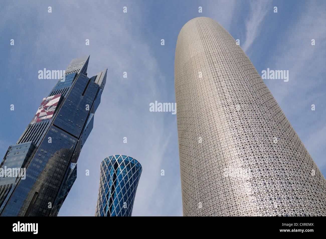 New buildings, Al Corniche waterfront promenade, Doha, Qatar, United ...
