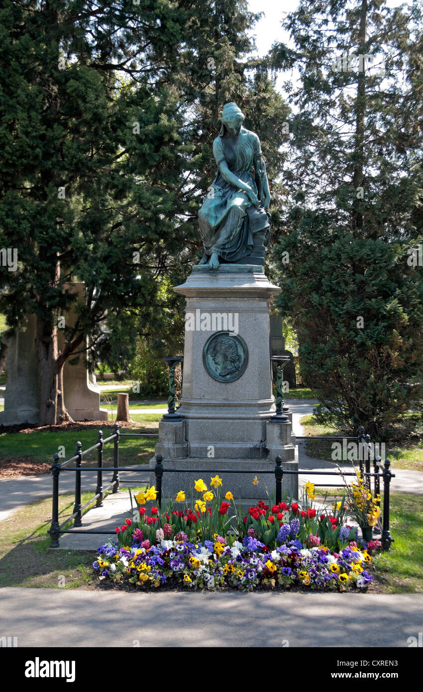 The grave of the Austrian composer Wolfgang Amadeus Mozart in the ...