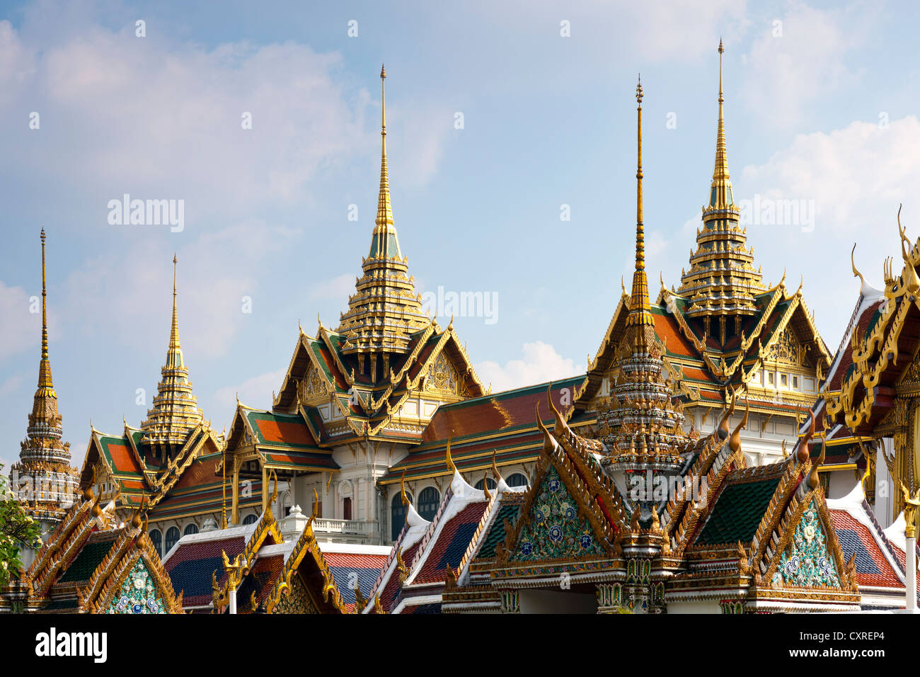 Magnificent roofs, Royal Grand Palace, Bangkok, capital of Thailand ...