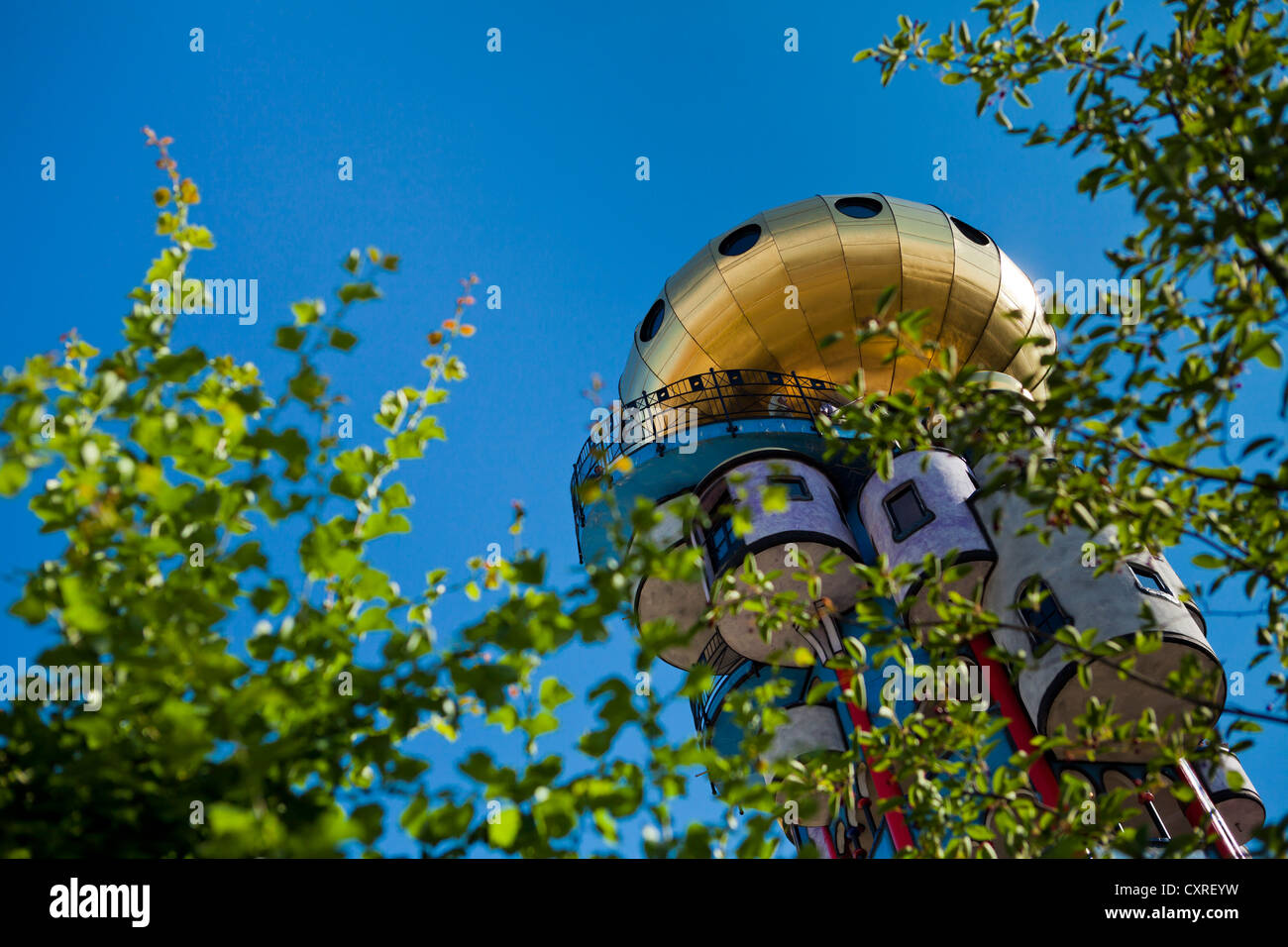 Hundertwasserturm or Kuchlbauer-Turm tower, Abensberg, Bavaria, Germany ...