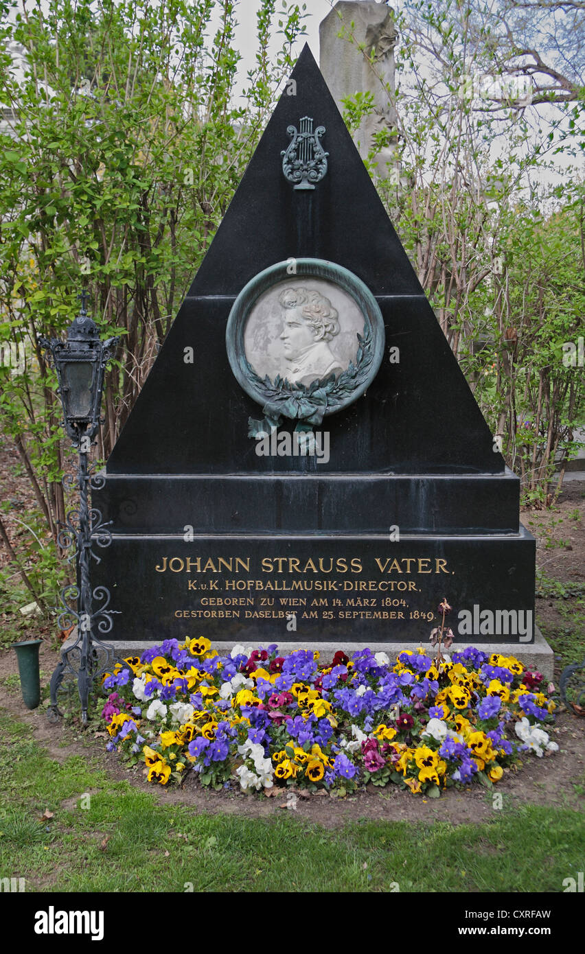The grave of the German- Austrian composer Johann Strauss Vater in the ...