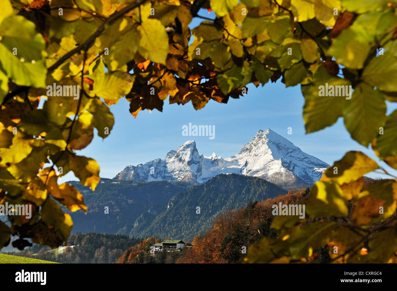 Watzmann mountain, Watzmannfrau mountain and the Watzmannkinder peaks ...
