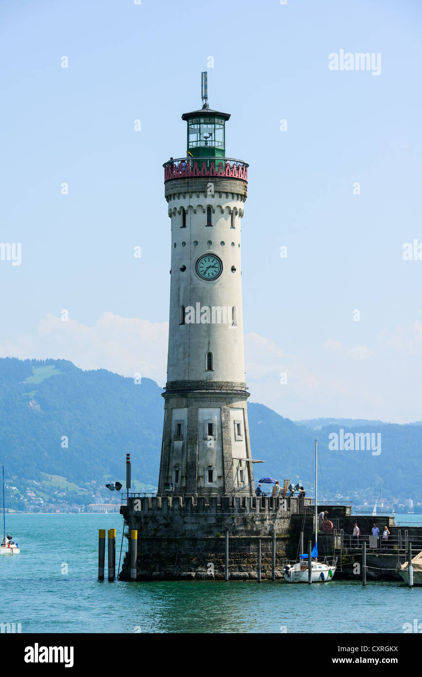 Harbor tower of Lindau, with lake constance, bavaria, germany Stock ...