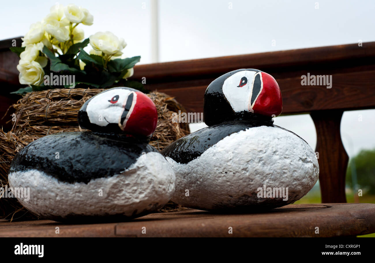 Puffin's statue, Iceland Stock Photo - Alamy