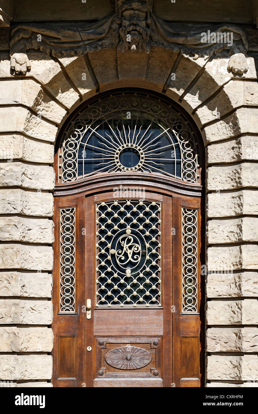 Neo-Baroque, entrance door to Praesidentenschloesschen, building of the ...