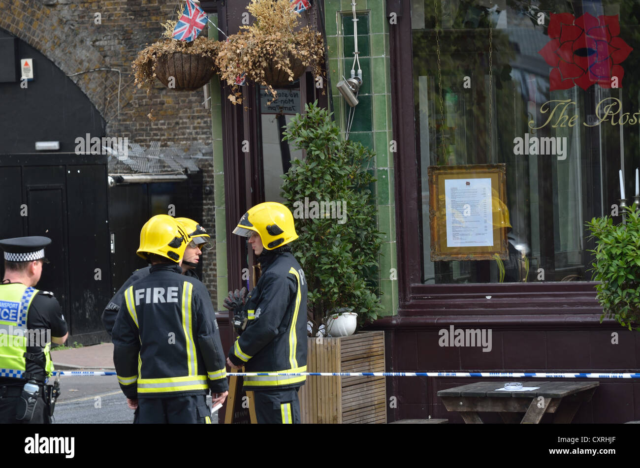 Fire and police service on scene Stock Photo - Alamy