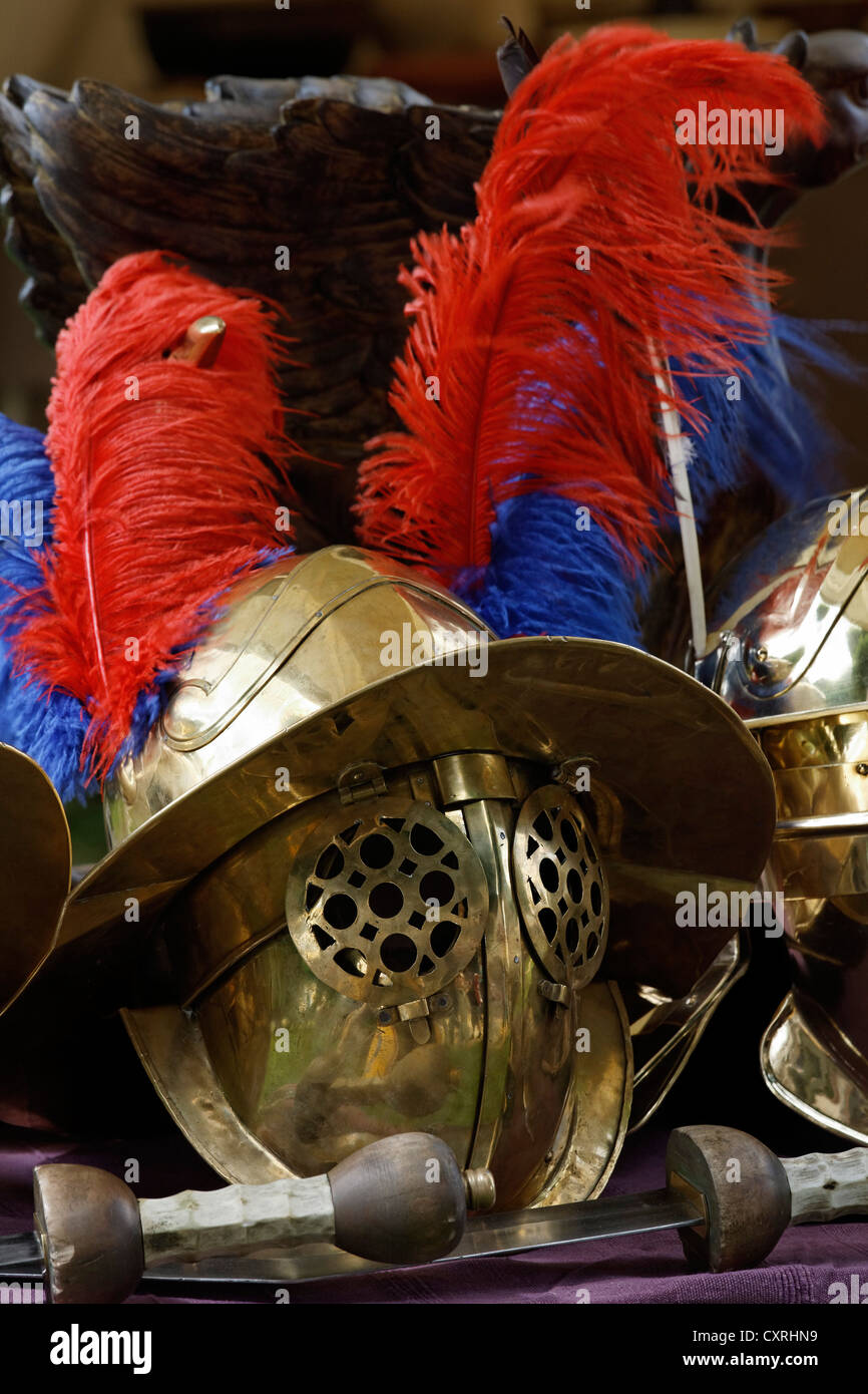 Roman helmet with visor, Gladiator Thraex, Roman Festival ...