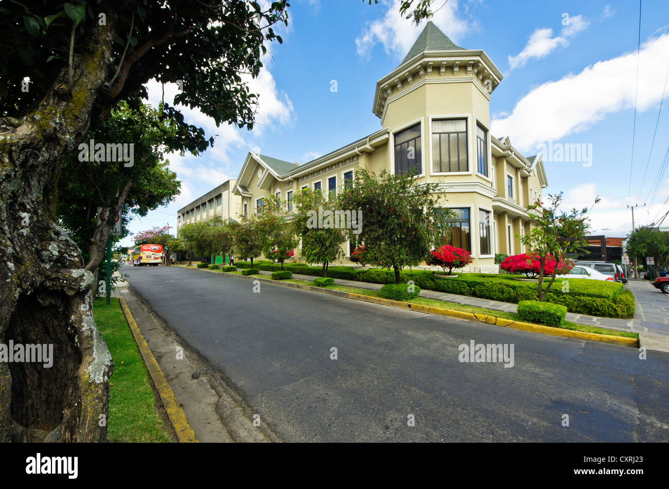 Hotel, colonial architecture in San José, the capital of Costa Rica ...