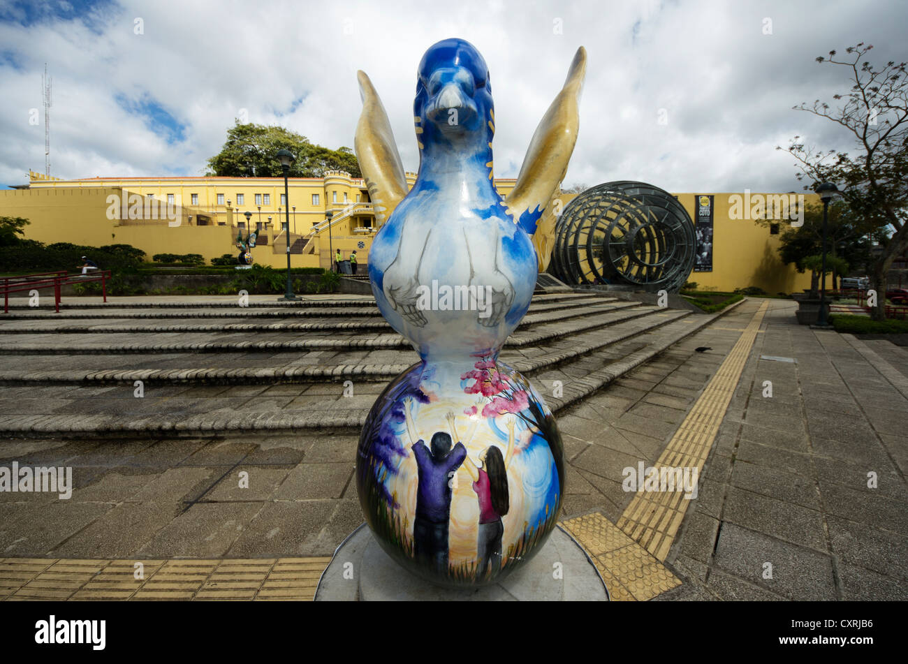 Art sculpture at the National Museum in San José, capital of Costa Rica ...